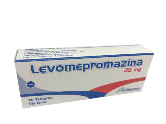 LEVOMEPROMAZINA 25 MG 20 TABLETAS ACTIFARMA - Droguería Stellar Familiar